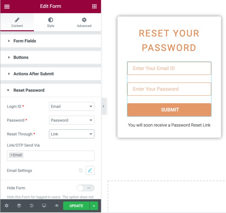 How to Create Elementor Reset Password Form? - Actions Pack